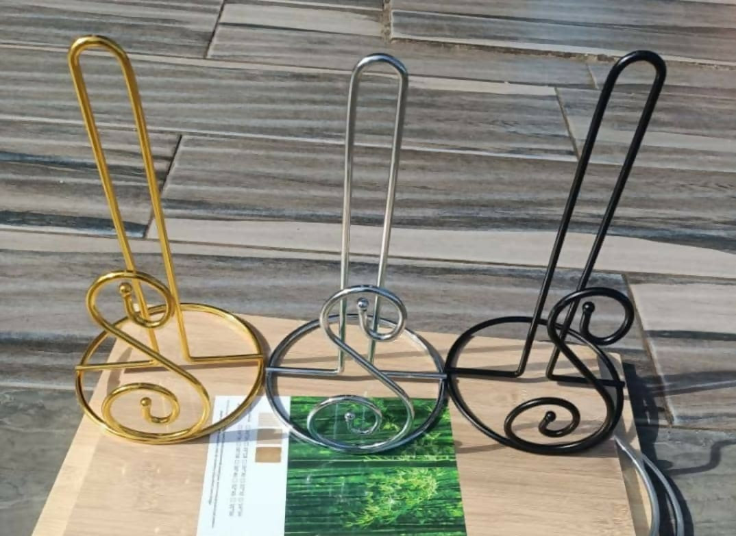 Decorative Metal Plant Stand with Curved Swirl Base — Murukali.com