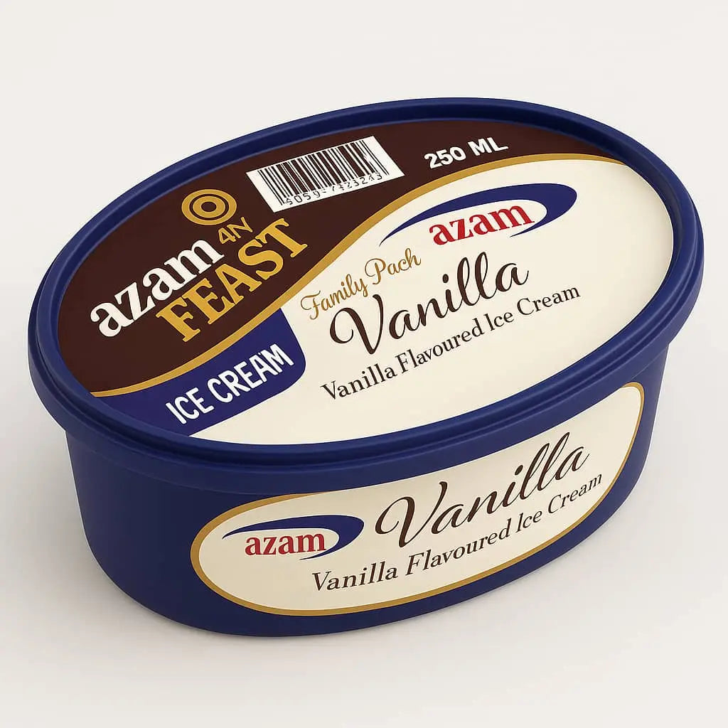 Azam Feast Vanilla Ice Cream - 250ml Family Pack - Murukali.com