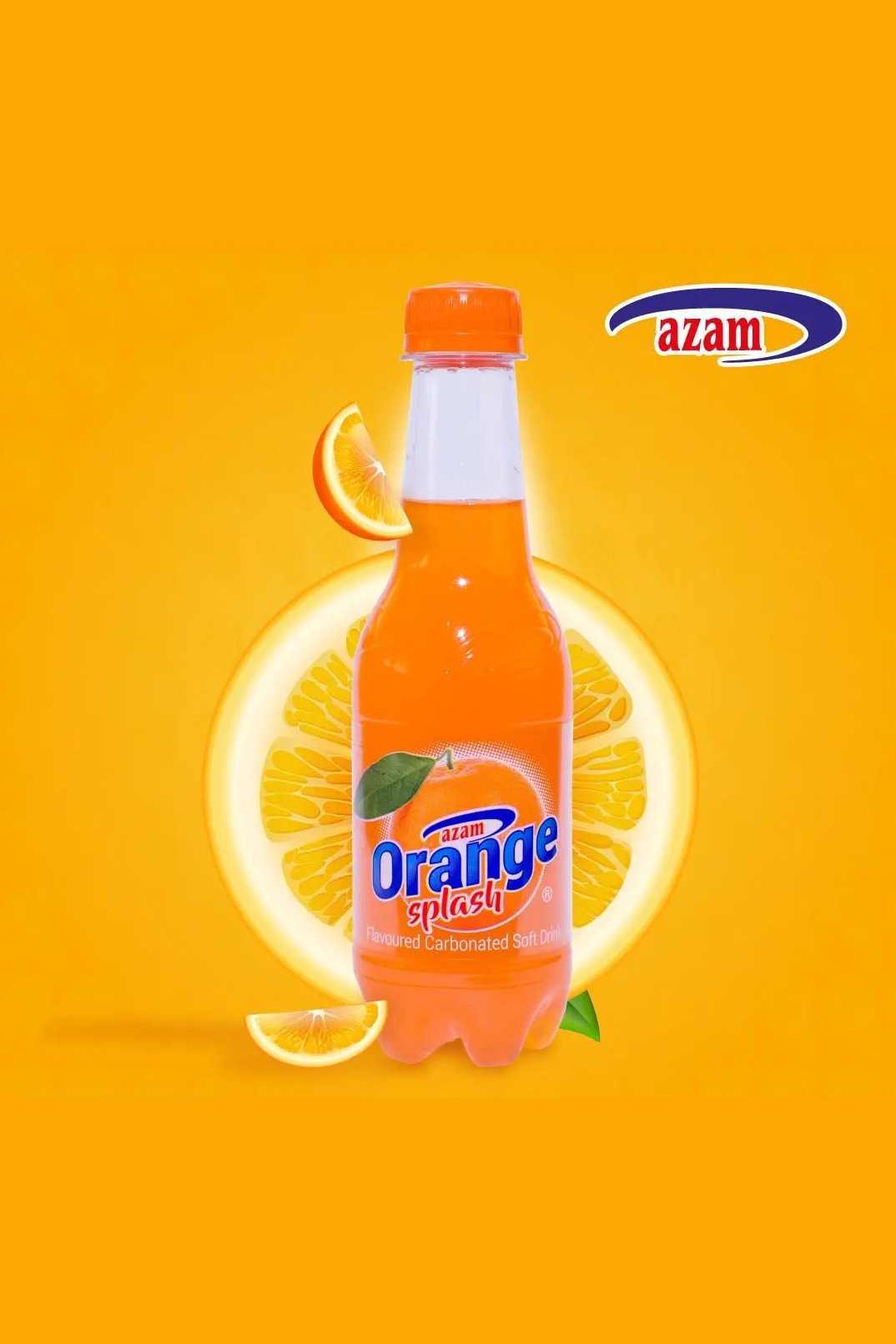 Azam Orange Splash Flavoured Carbonated Soft Drink 300ml - — Murukali.com
