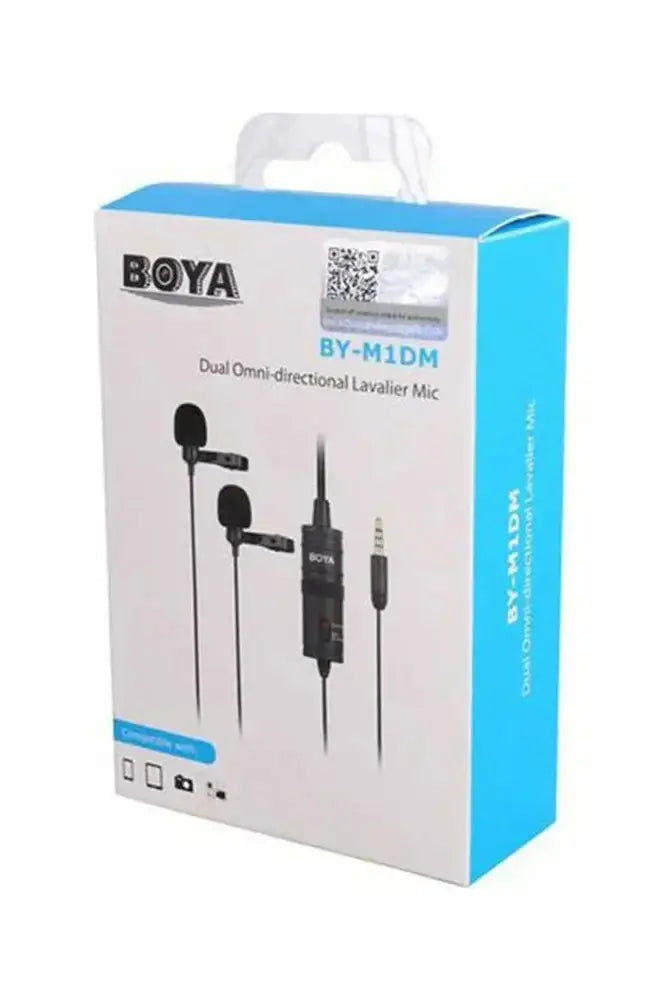 Boya BY-M1DM Dual Omni-directional Lavalier Mic - Murukali.com