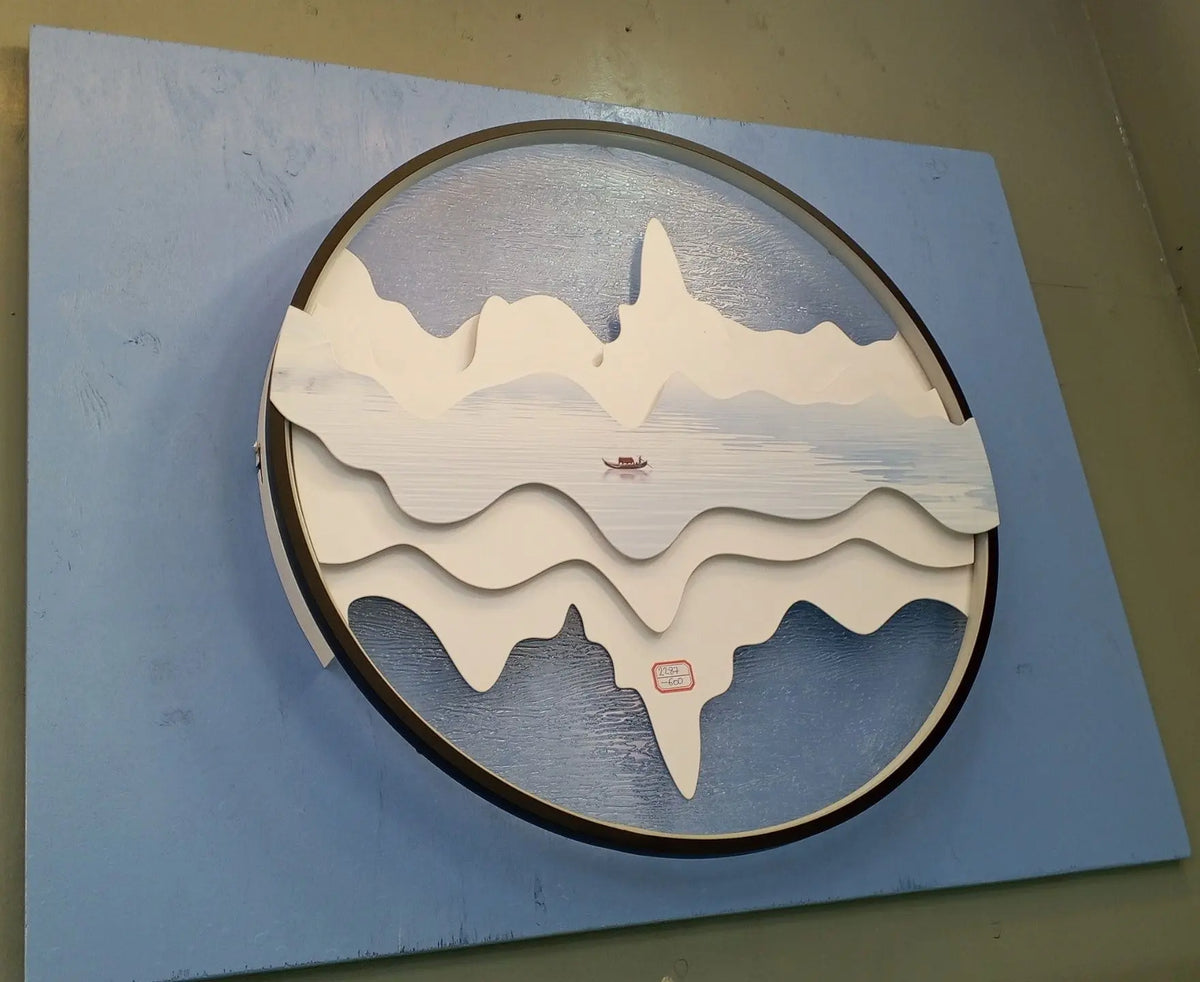 Elegant Circular Layered Artwork on Light Fixture – Modern Decor for ...