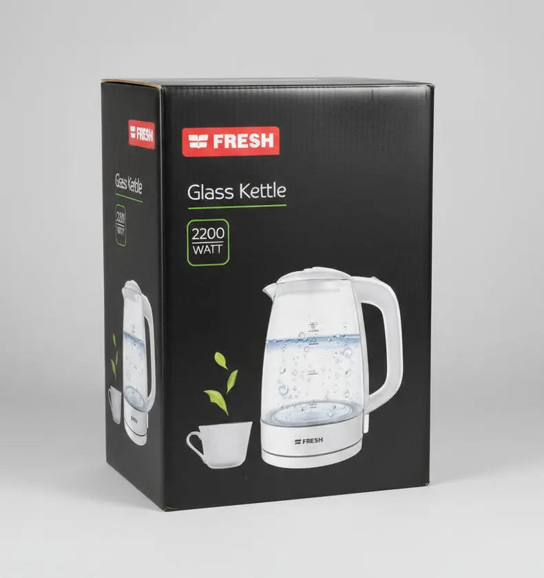 Fresh Glass Electric Kettle 1.7L – 2200W - Murukali.com