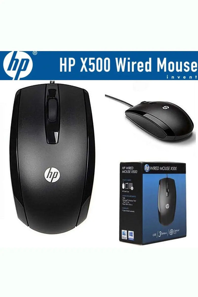 HP Wired Mouse X500 USB 3butons Optical Sensor | Best Price in 2024 at ...