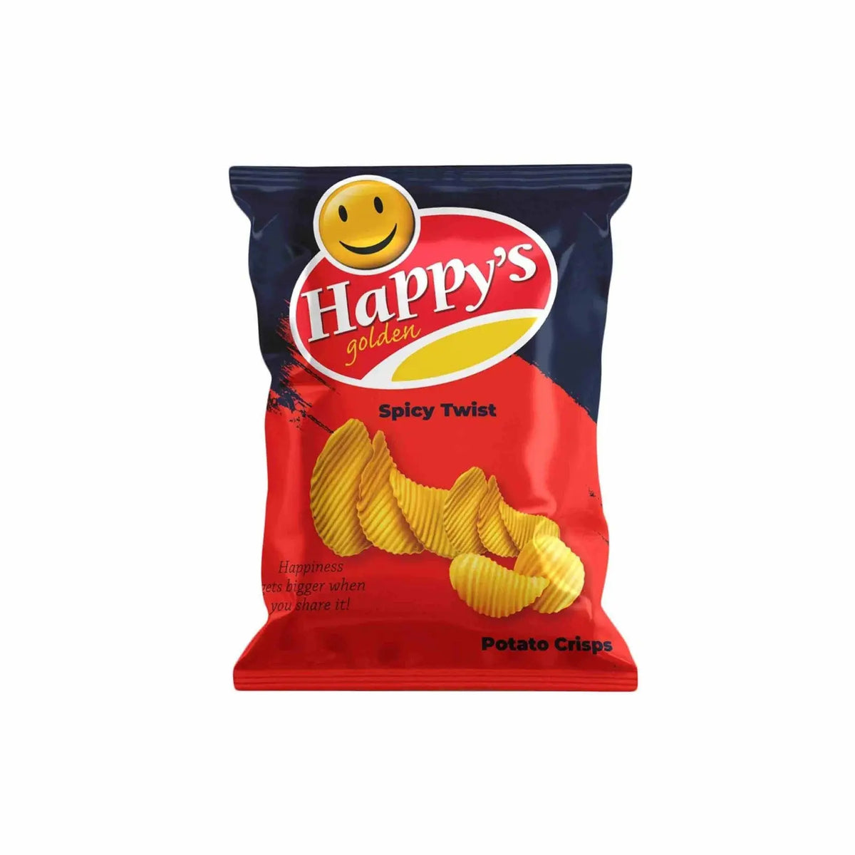 Happy's Golden Spicy Twist Potato Crisps 125g - Murukali.com