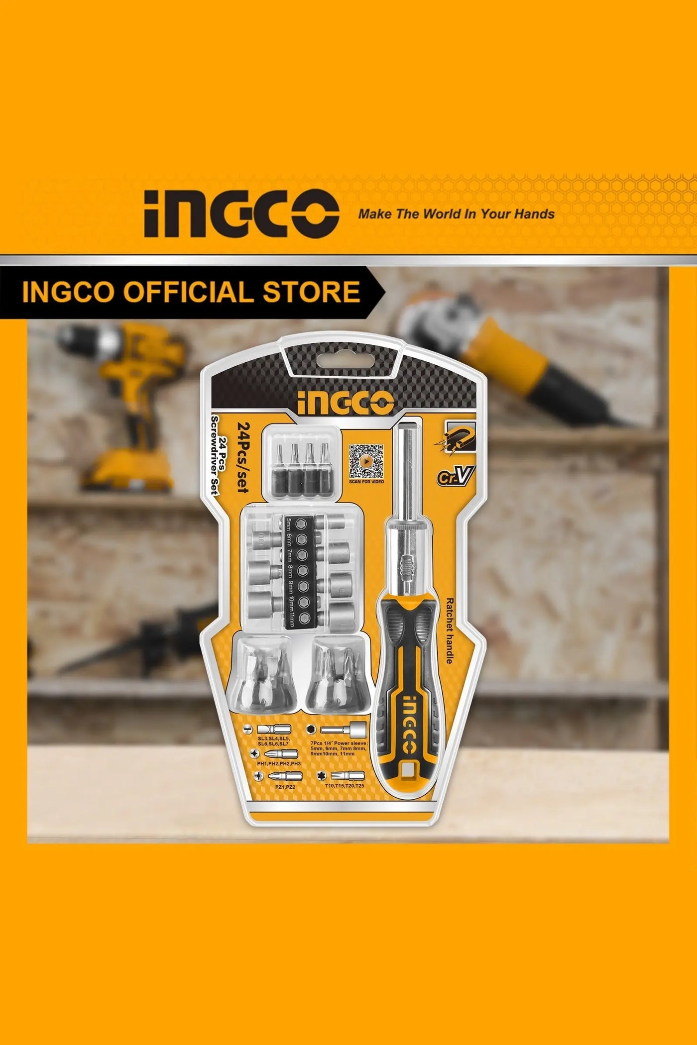 INGCO 24 IN 1 Ratchet Screwdriver Set - Murukali.com