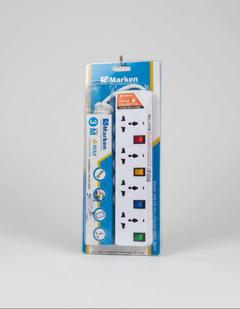 Marken 3M 4-Way Universal Power Extension with Surge Protector ...