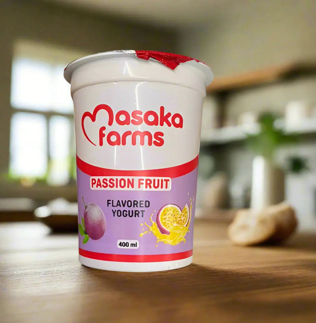 Masaka Farms Passion Fruit Flavored Yoghurt 400 ML - Murukali.com
