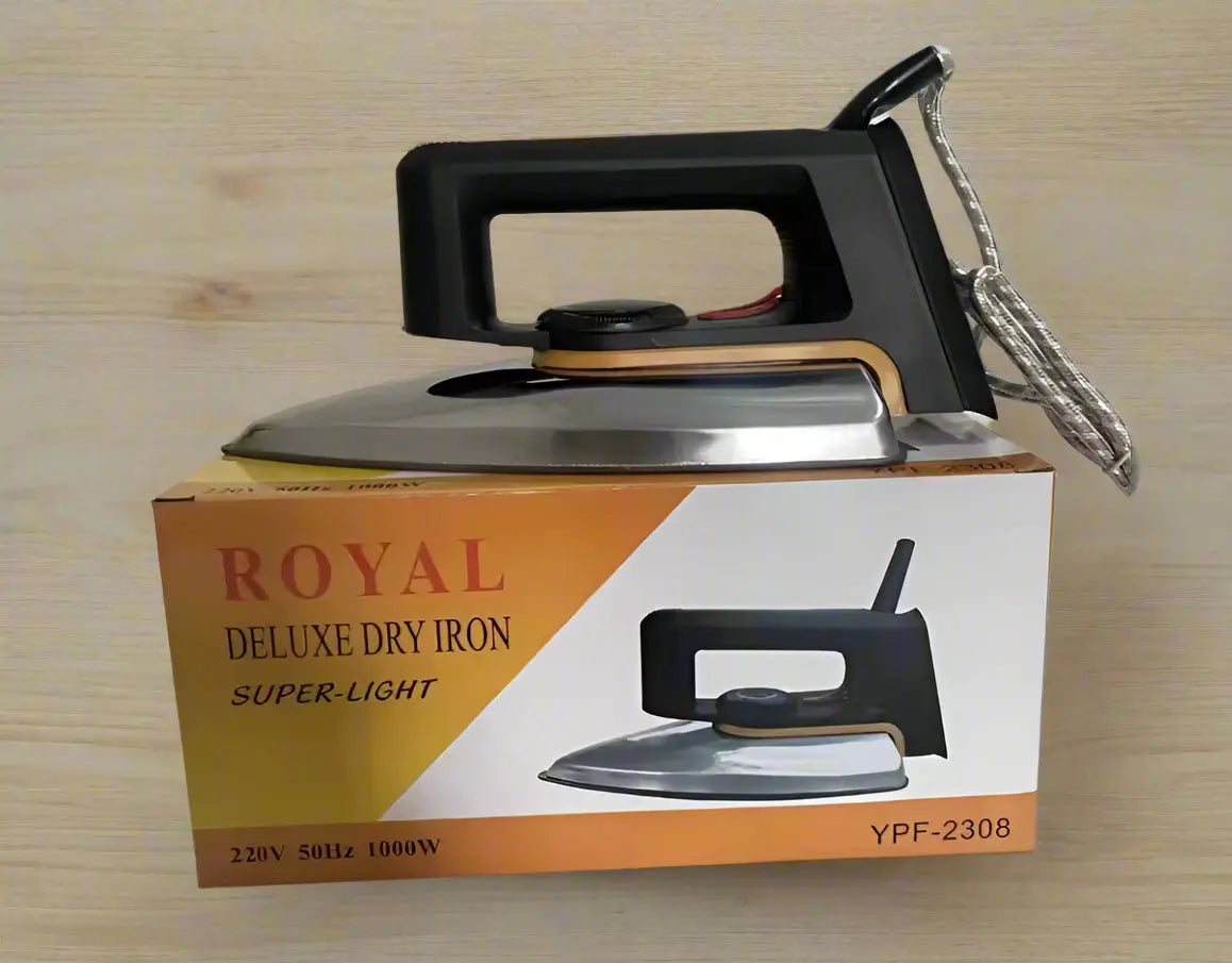 Royal Deluxe Dry Iron Super Light 220V, 50Hz, and 1000W - — Murukali.com