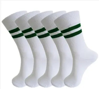 School Uniform Socks White with Green Strip/ 1 pair - Murukali.com