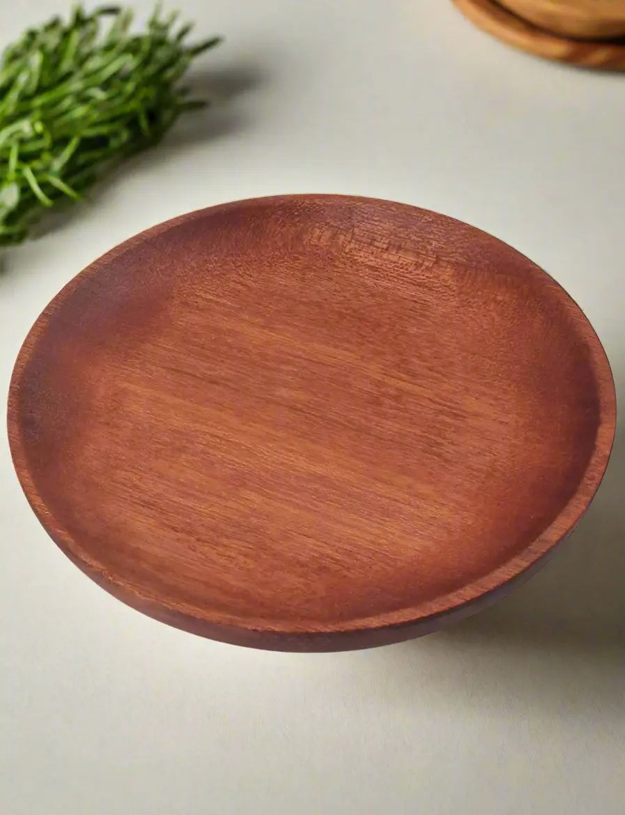 Shallow Hand-Turned Wooden Bowl/Tray - Murukali.com