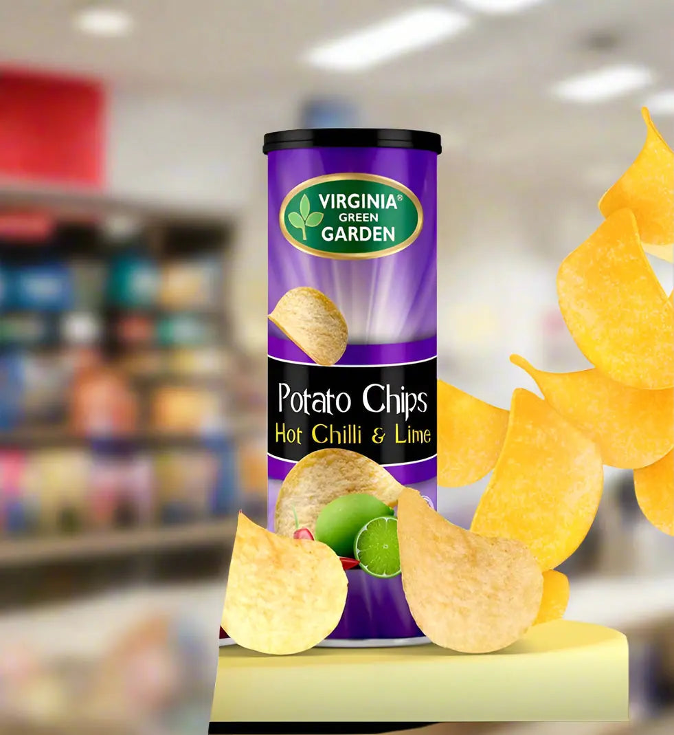 Virginia Green Garden Potato Chips Hot Chilli & Lin 138g - — Murukali.com