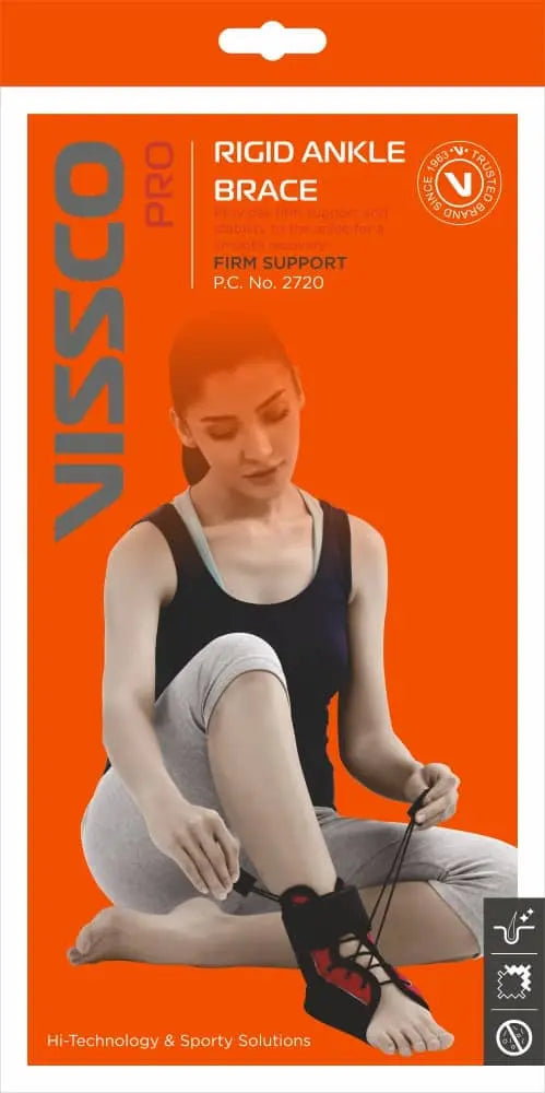 Vissco Pro Black Rigid Ankle Brace with Firm Support - Murukali.com