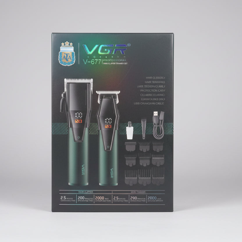 VGR V-677 Professional Hair Clipper & Trimmer Combo Set — Murukali.com