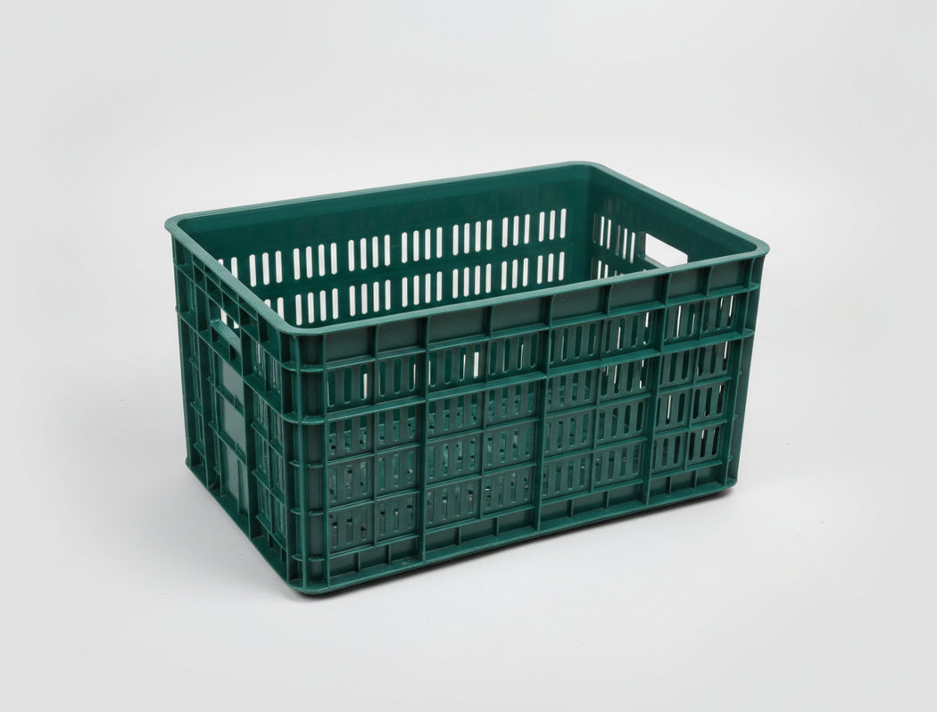 Green Heavy-Duty Ventilated Plastic Picking & Storage Crate Large ...