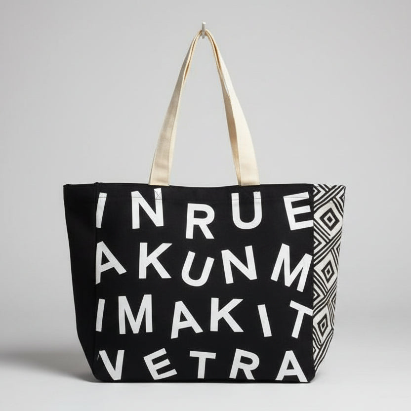 Marimekko Notko Logo Tote Bag – Black & White — Murukali.com
