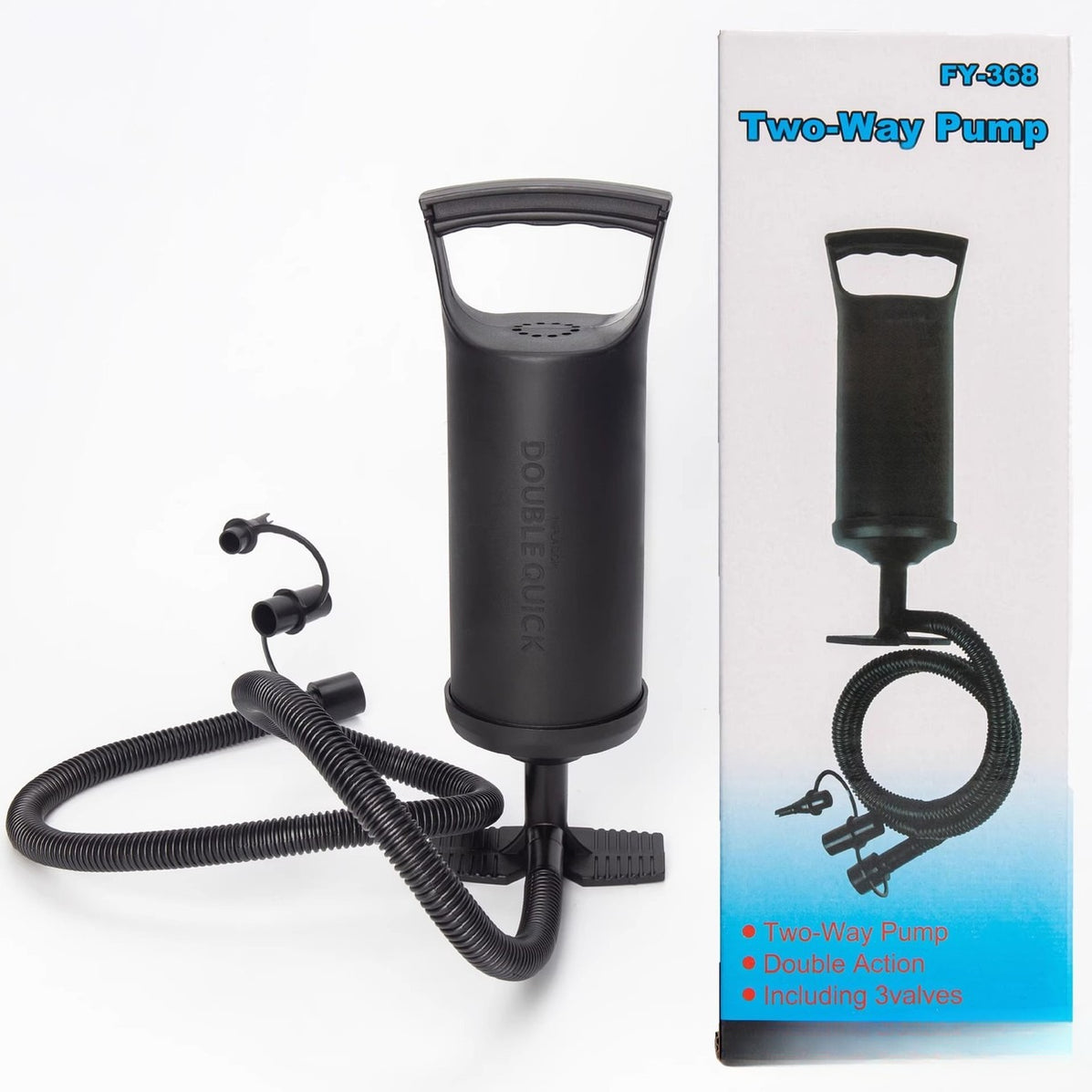 FY-368 Manual Two-Way Air Pump – Double Action Inflator with Multiple ...